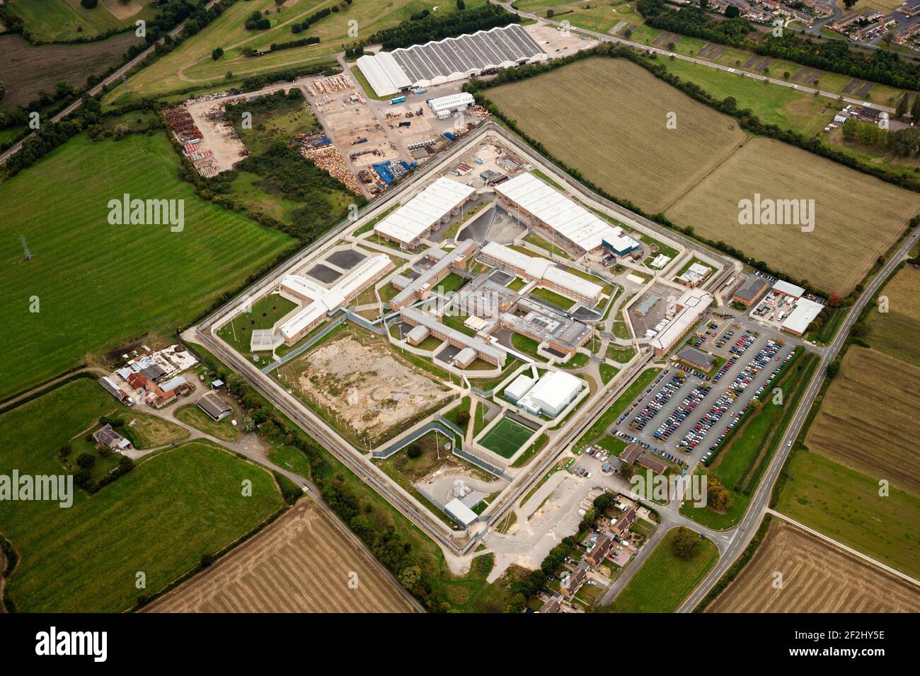 Aerial view of Long Lartin Prison Worcestershire UK Stock Photo - Alamy