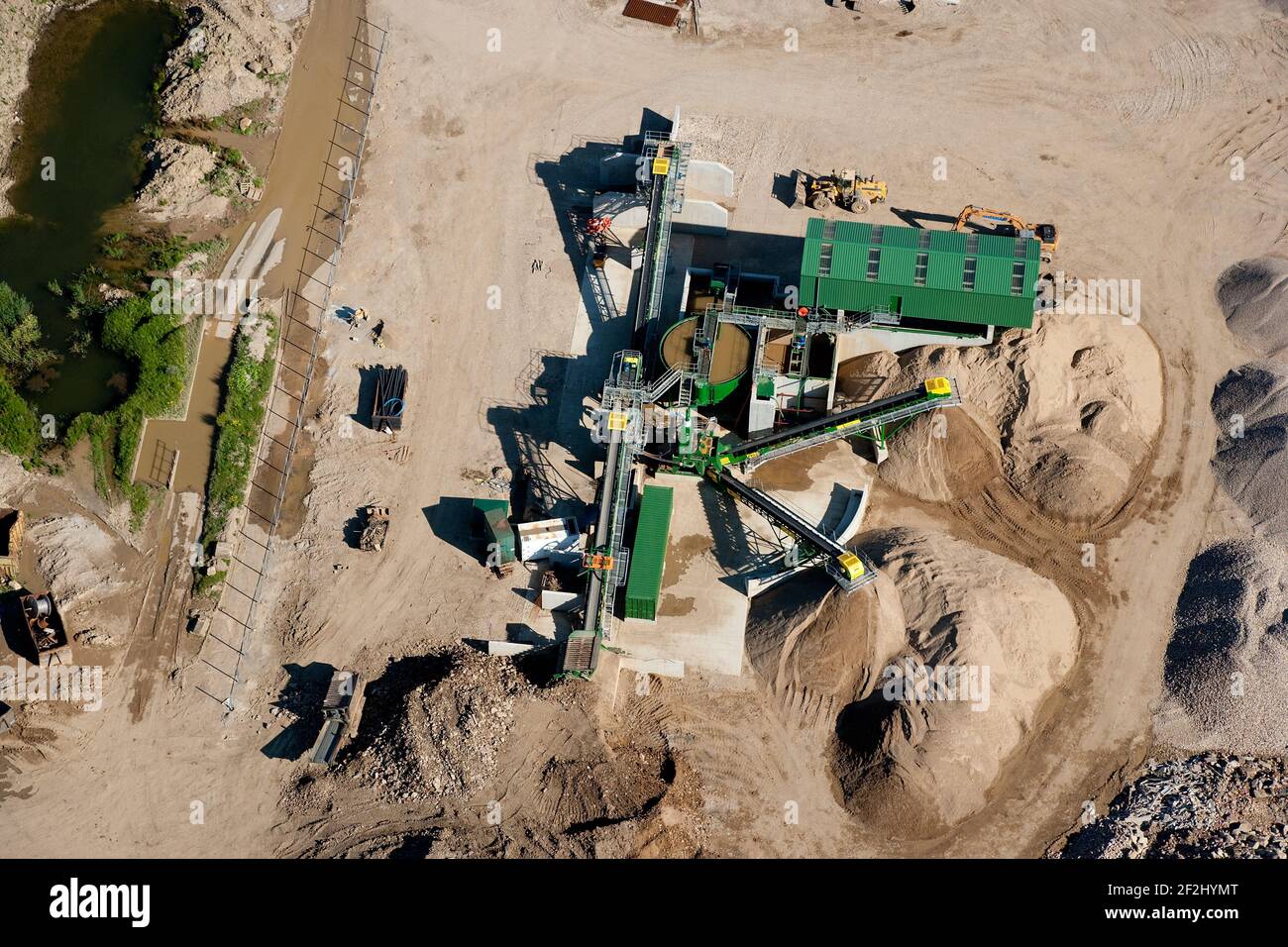 Aerial shot of building materials reclamation plant Stock Photo - Alamy