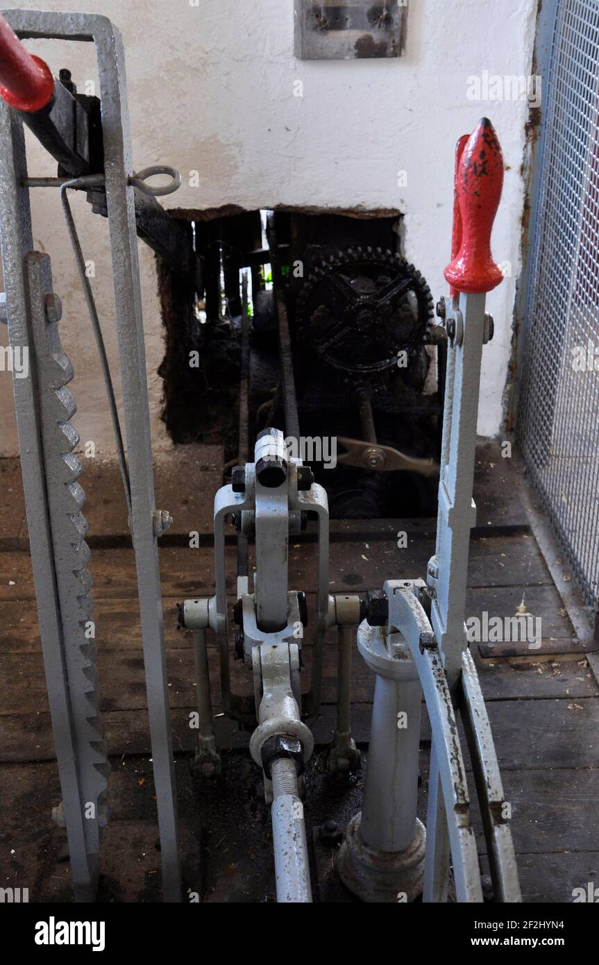 Brake controls on the beam engine in the Michell's Shaft engine house ...