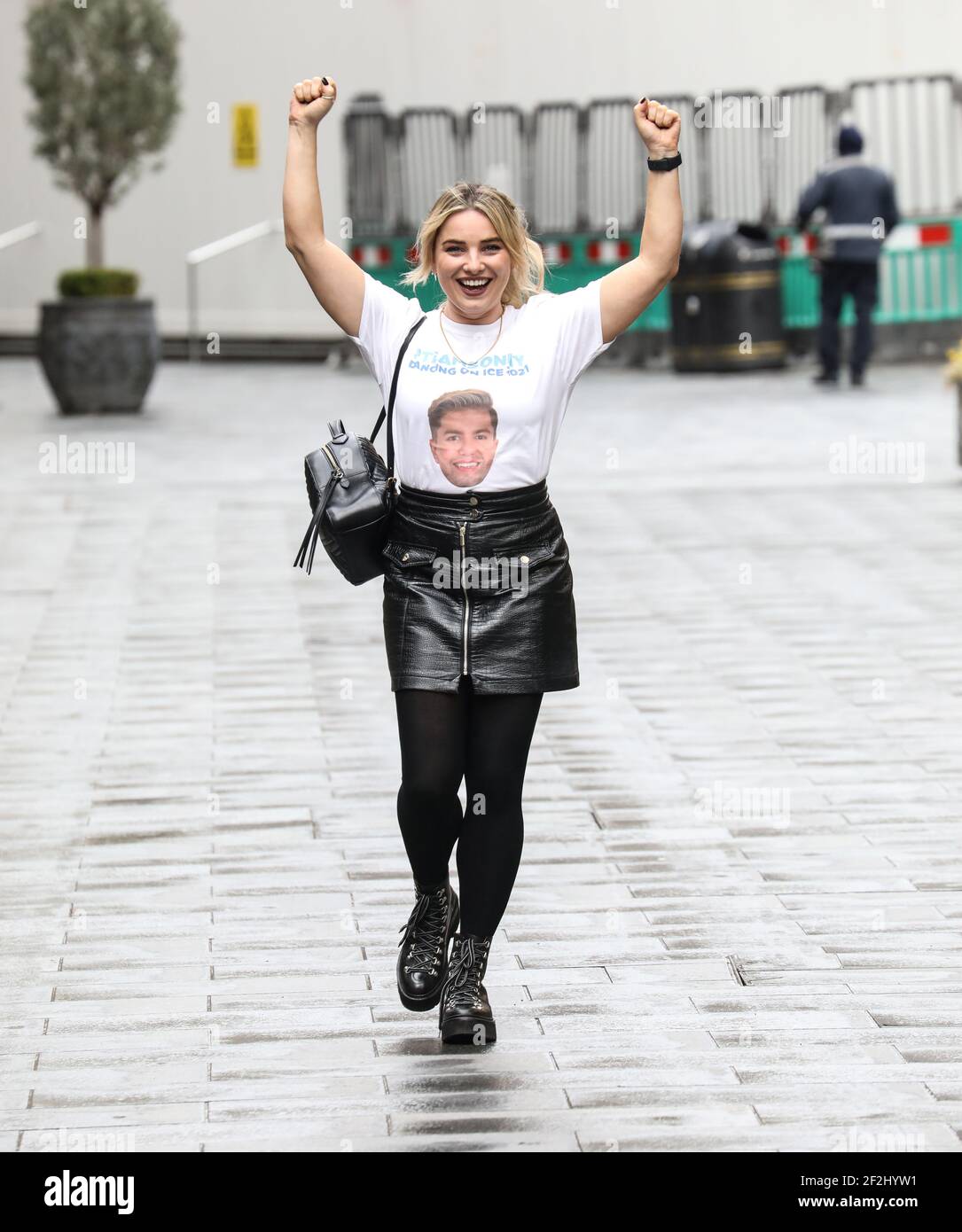 London, UK. 12th Mar, 2021. Sian Welby seen departing from her Capital ...