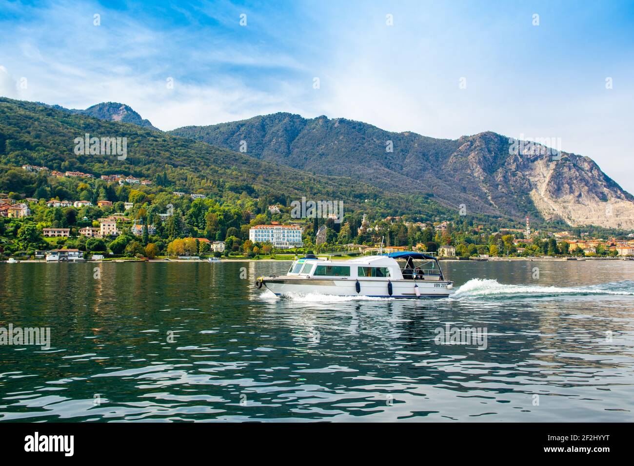 Sresa, Italy - 12 October 2019: Beautiful autumn landscape of Stresa ...