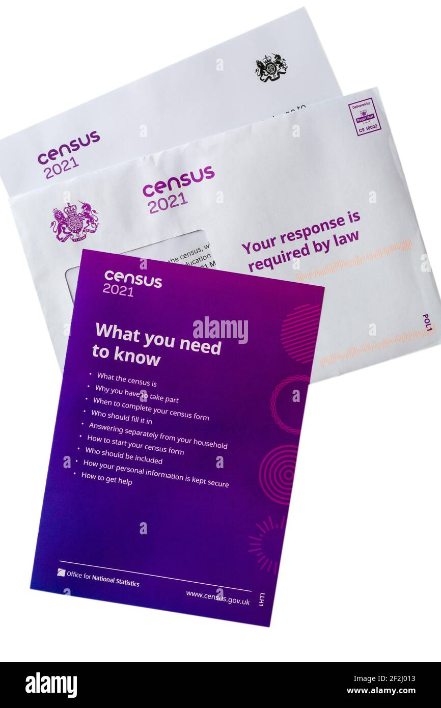 Census 2021 England UK mail literature - envelope and card what you ...