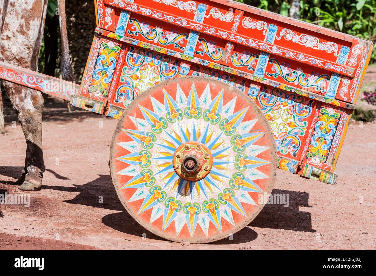 Decorative ox-cart, Costa Rica, Central America Stock Photo - Alamy