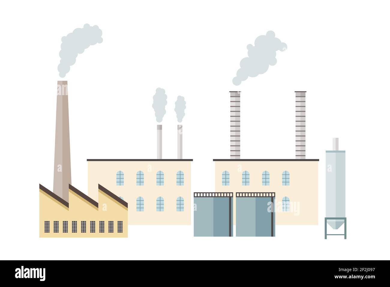 Factory flat design. Vector factory building. Industrial factory ...