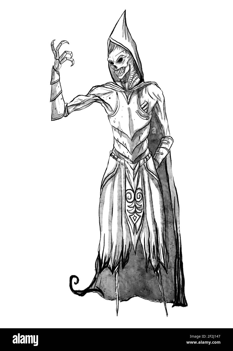 evil creature illustration hand drawn artwork Stock Photo - Alamy