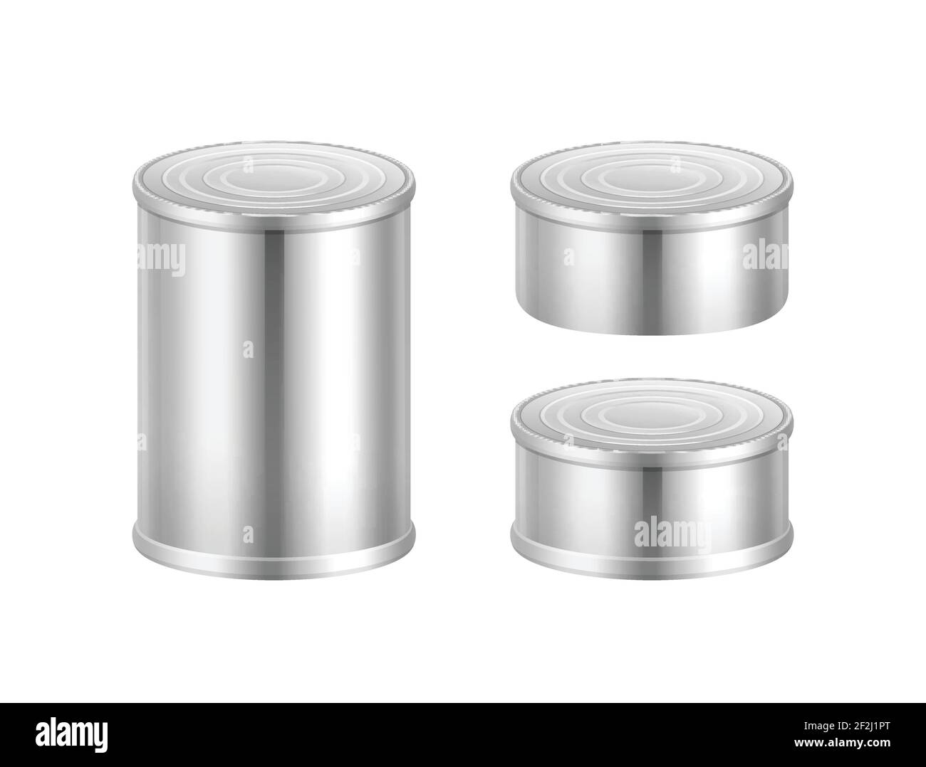 Vector set of big and small steel tin cans isolated on white background Stock Vector Image & Art ...