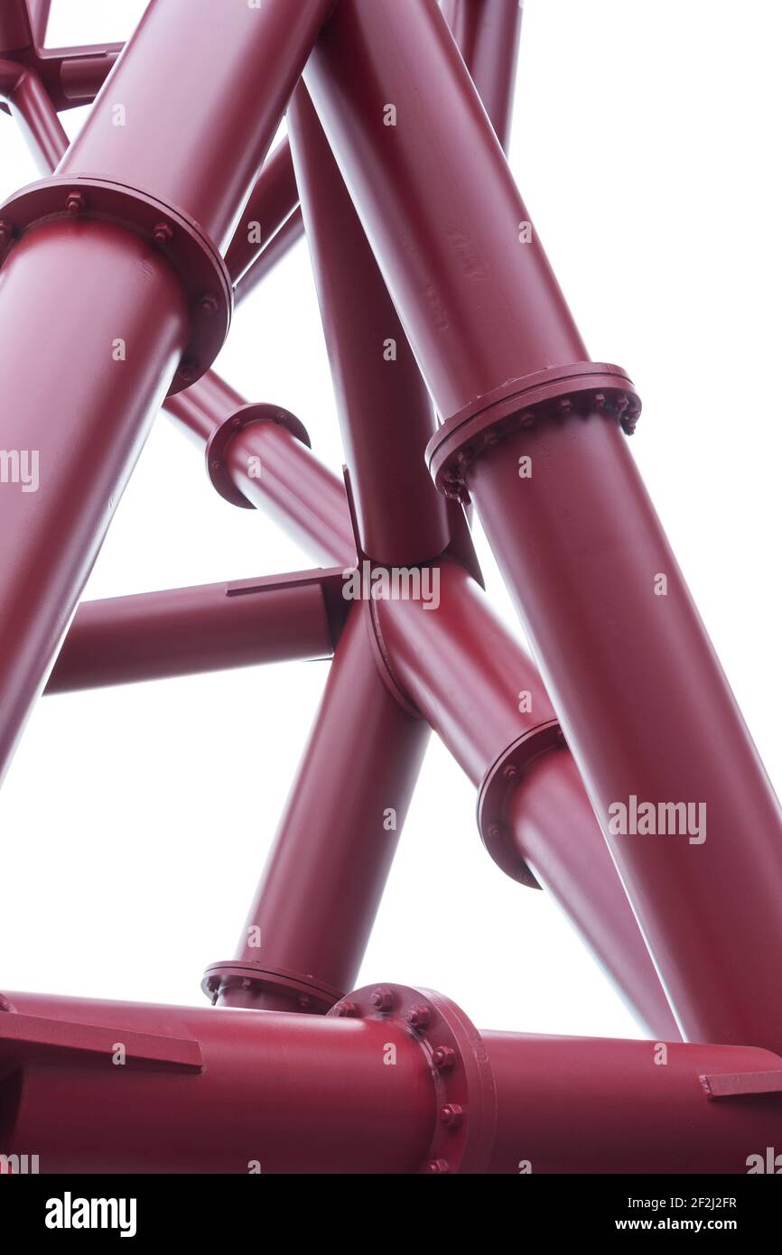 red tubing at ArcelorMittal Orbit Stock Photo - Alamy