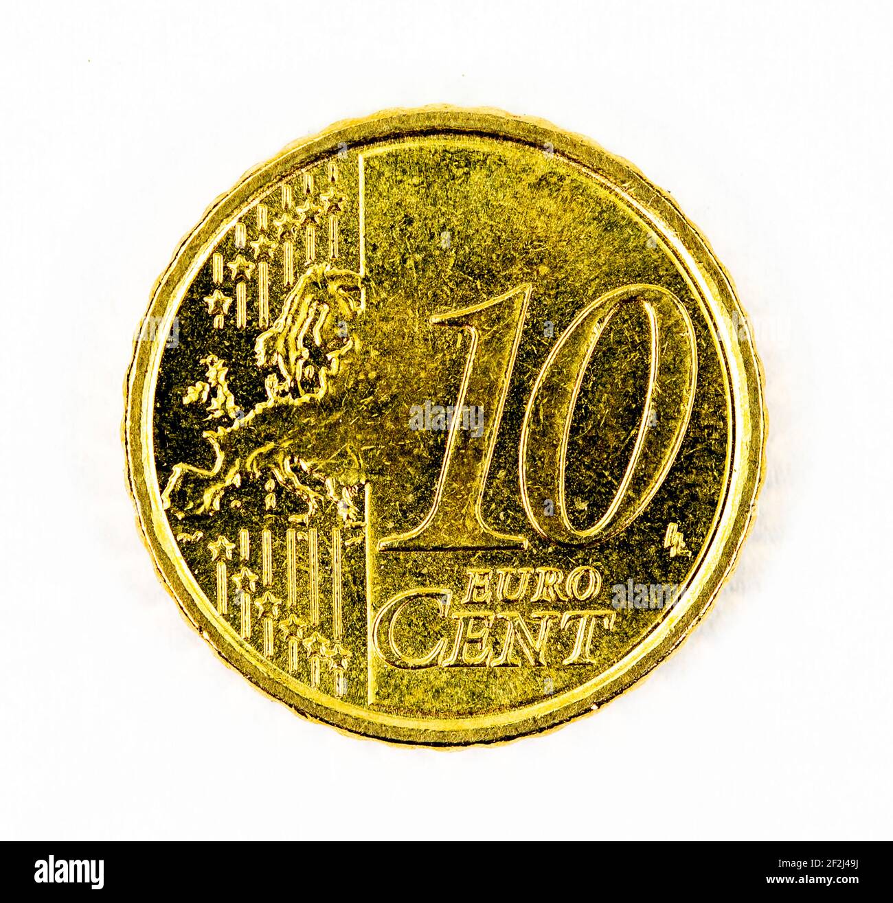 10 euro cents coin front side on white background Stock Photo - Alamy