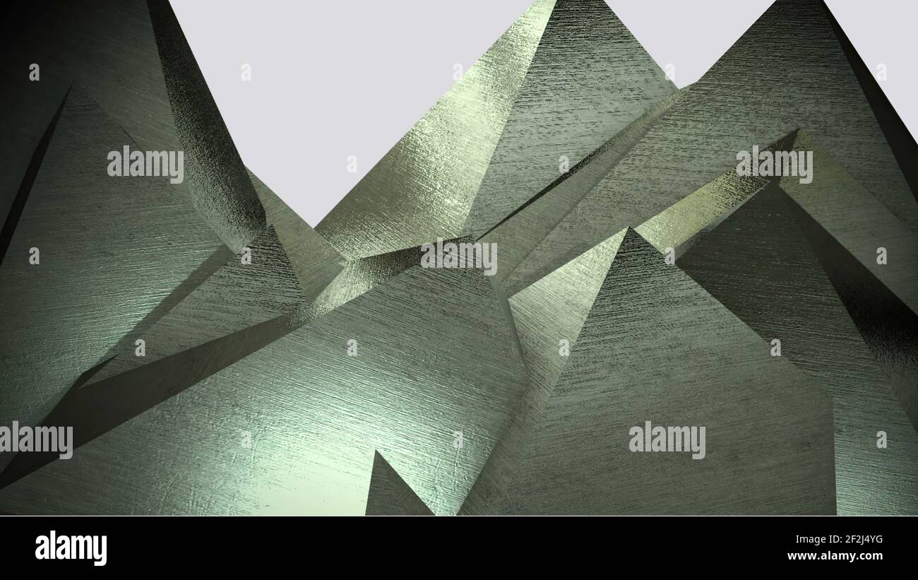 3D illustration - of rotating metal gold pyramids Stock Photo - Alamy