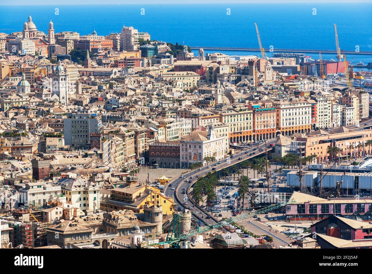 Cityscape, top view, Genoa, Liguria, Italy Stock Photo - Alamy