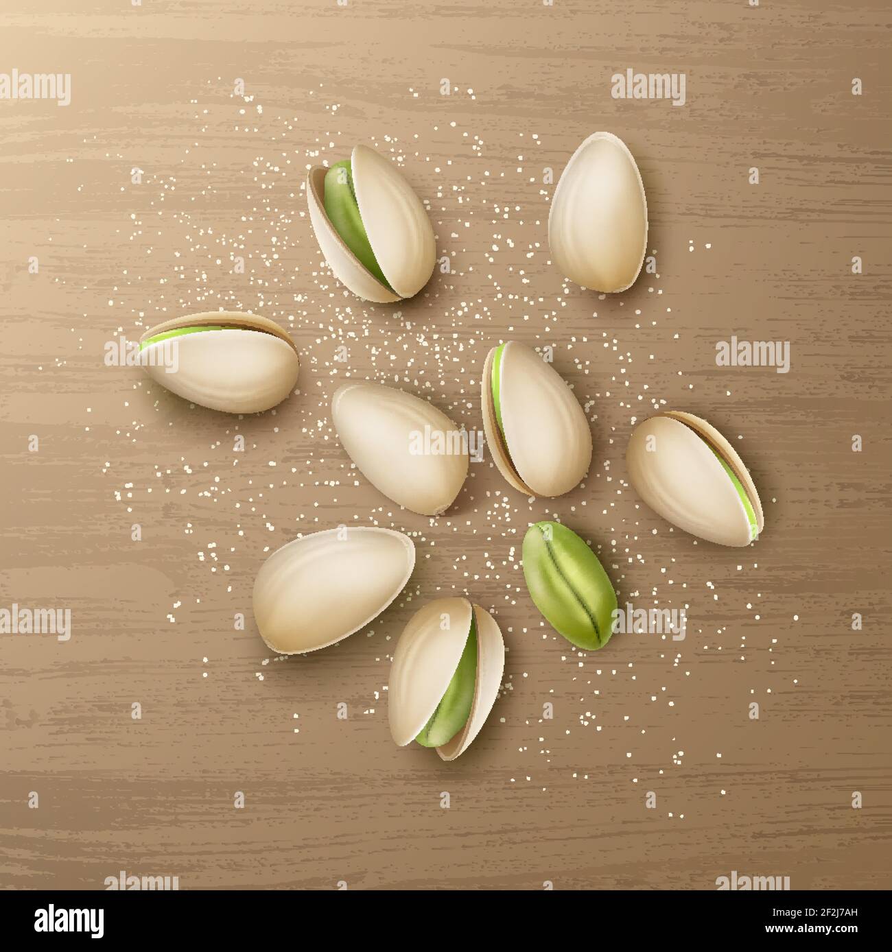 Vector realistic handful of whole and cracked pistachio nuts with salt ...