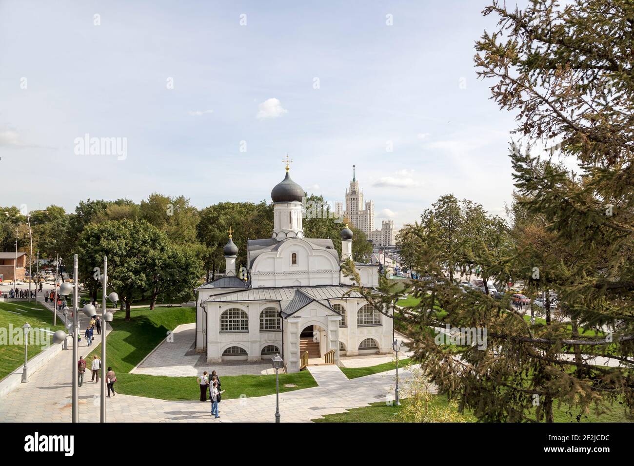 Church of the conception of St Anne view from modern park Zaryadye in ...