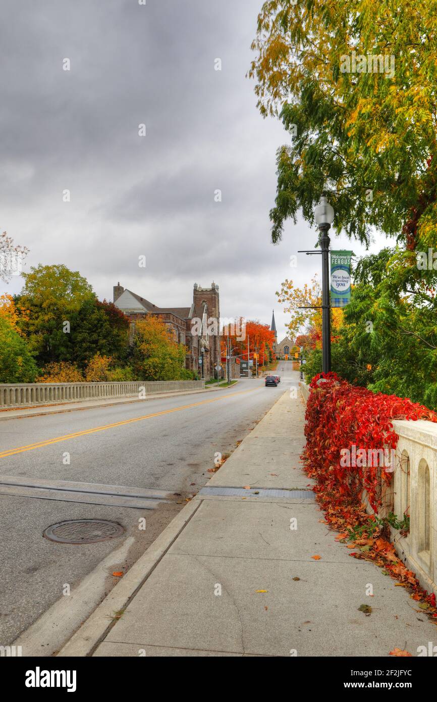 A Vertical of the downtown at Fergus, Ontario, Canada Stock Photo - Alamy