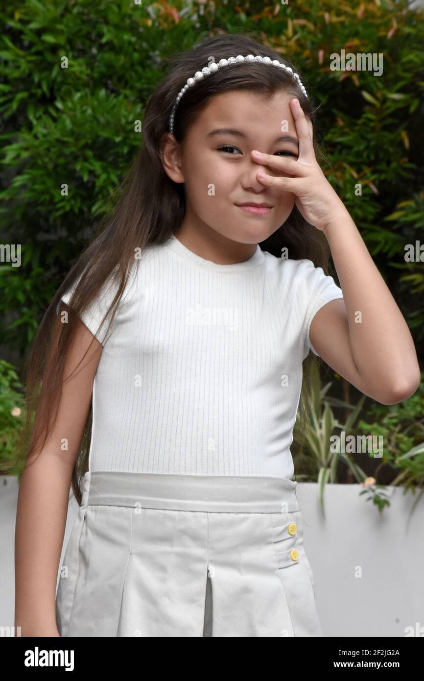 A Posing Asian Girl Preteen Stock Photo - Alamy