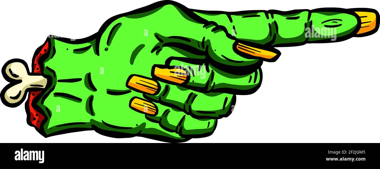 Hand Gesture Undead Zombie Halloween Hand Cartoon Illustration Stock ...