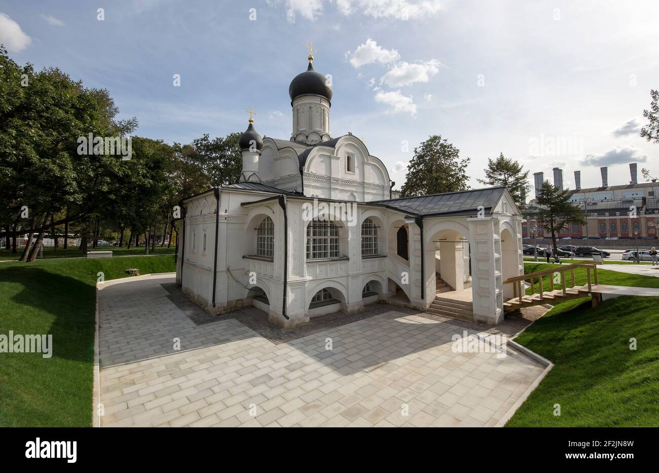 Church of the conception of St Anne view from modern park Zaryadye in ...