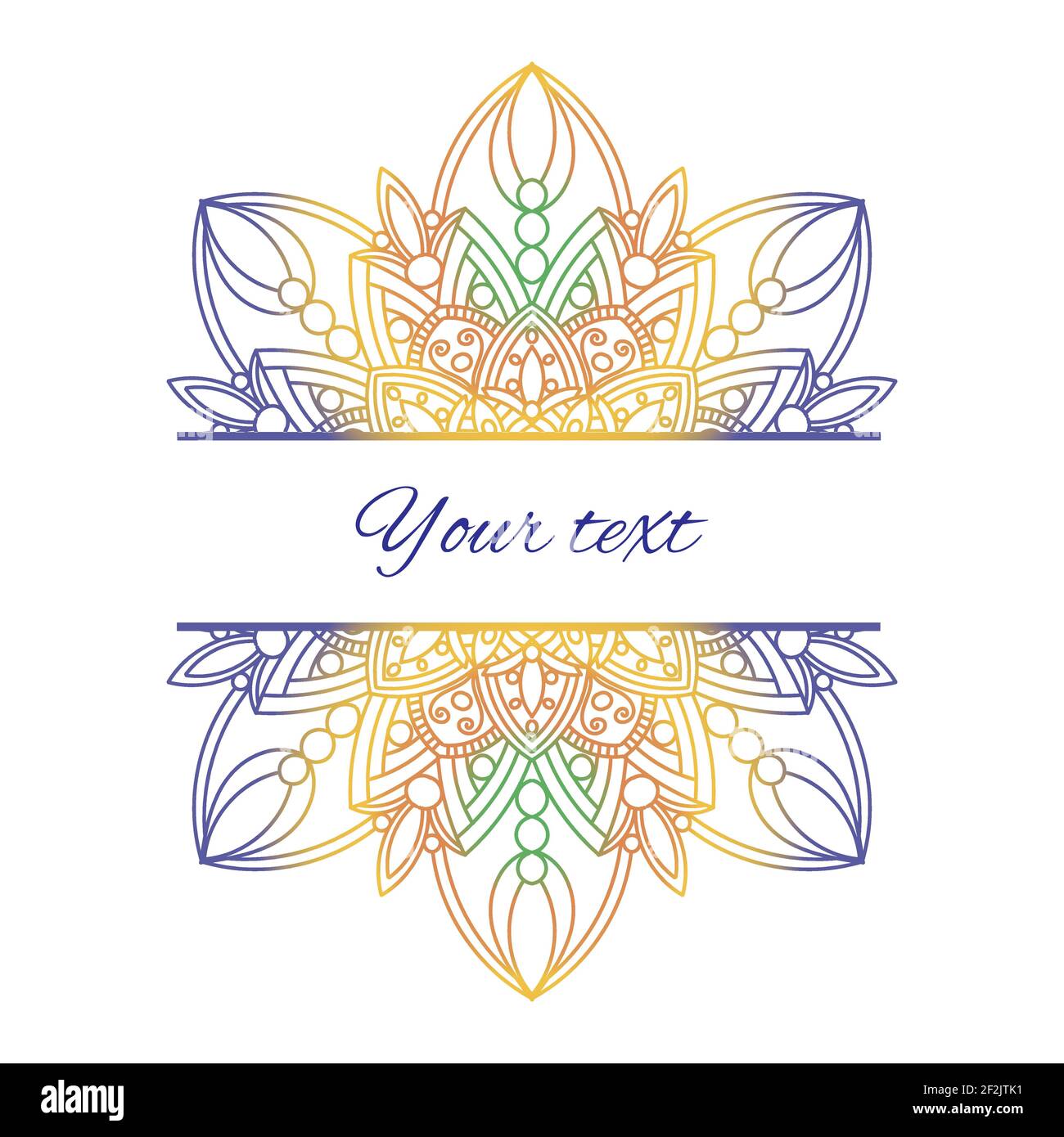 Beautiful half mandala, isolated on white background. Vintage ...