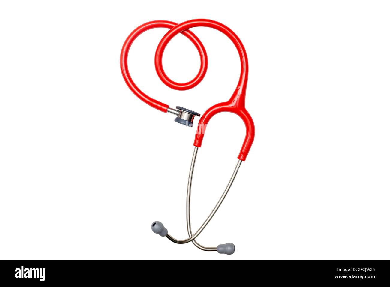 stethoscope red on white background clipping path in side Stock Photo ...