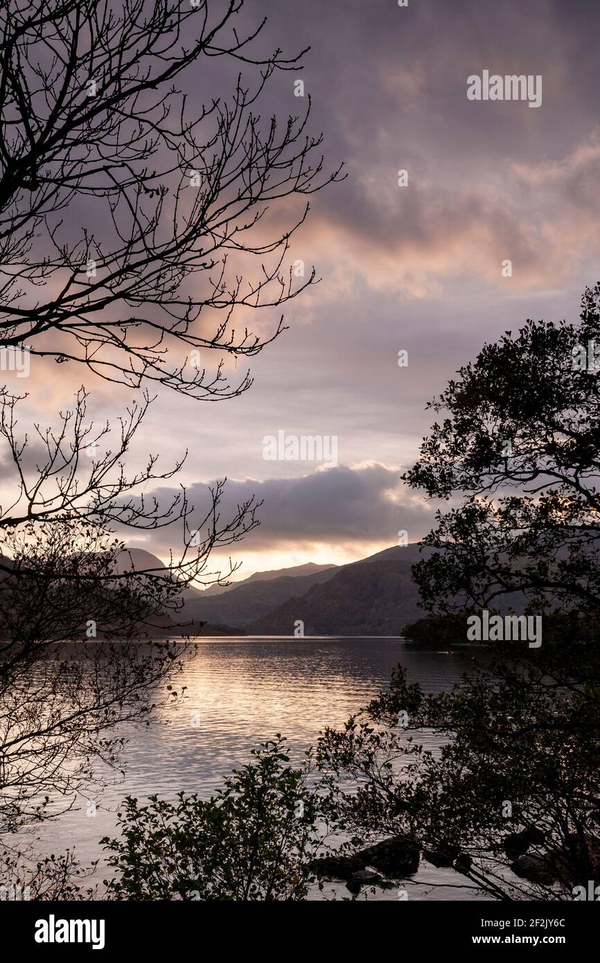 View over Ullswater in the Lake District, Cumbria, England Stock Photo ...