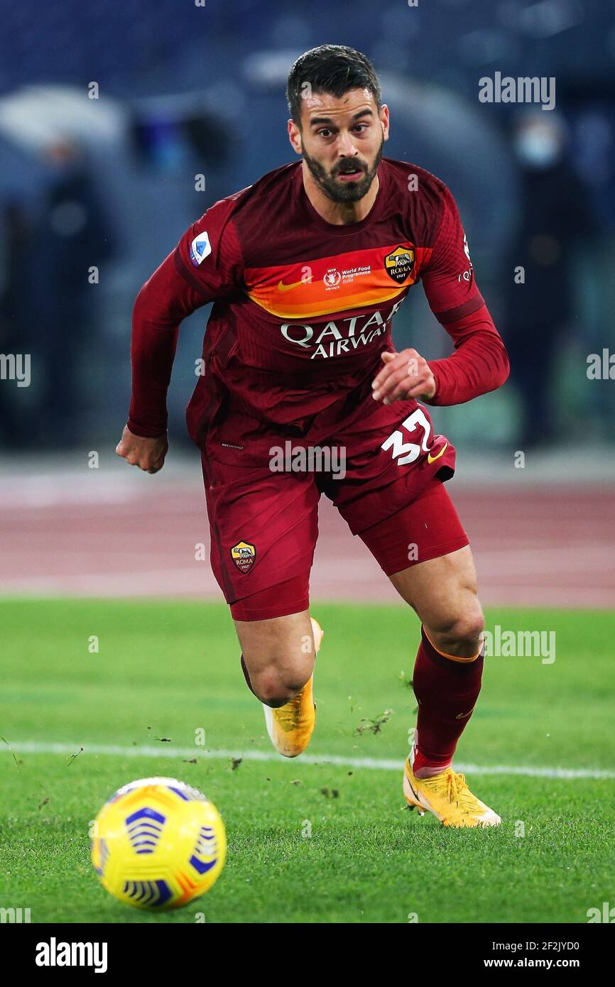 Leonardo Spinazzola of Roma in action during the Italian championship ...