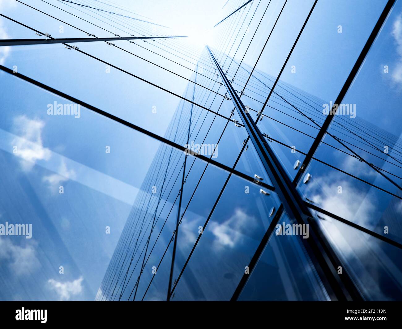 Skyscrapers. Modern skyscraper low angle view. 3dnrendering ...