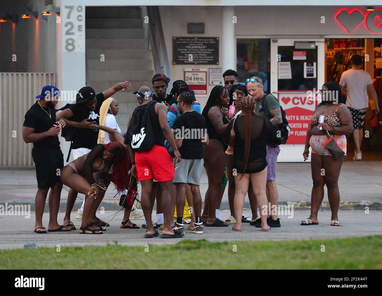 MIAMI BEACH, FLORIDA - MARCH 11: Beachgoers on Ocean Drive flock to ...