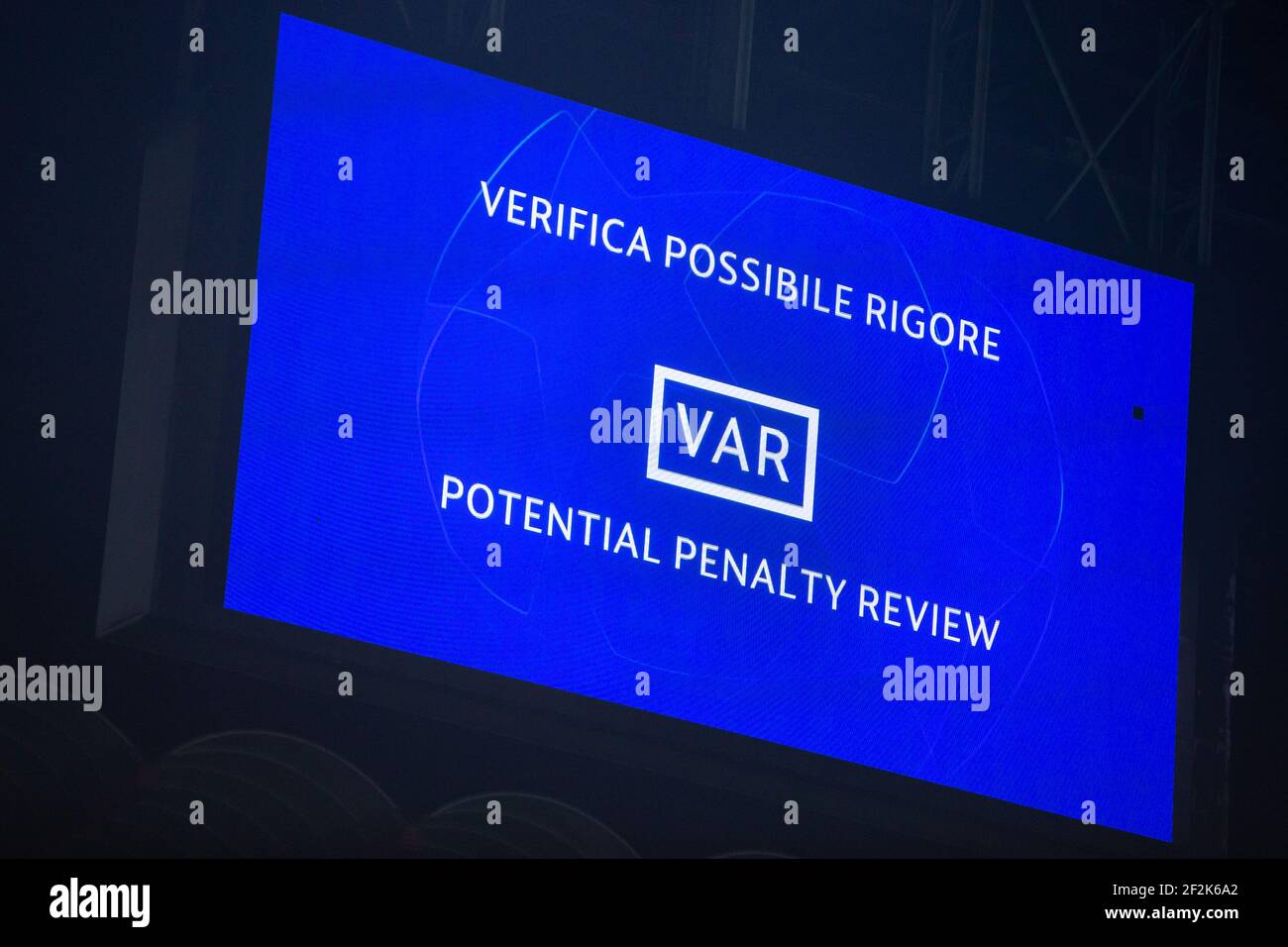 VAR Penalty Review during the UEFA Champions League, Group C football ...