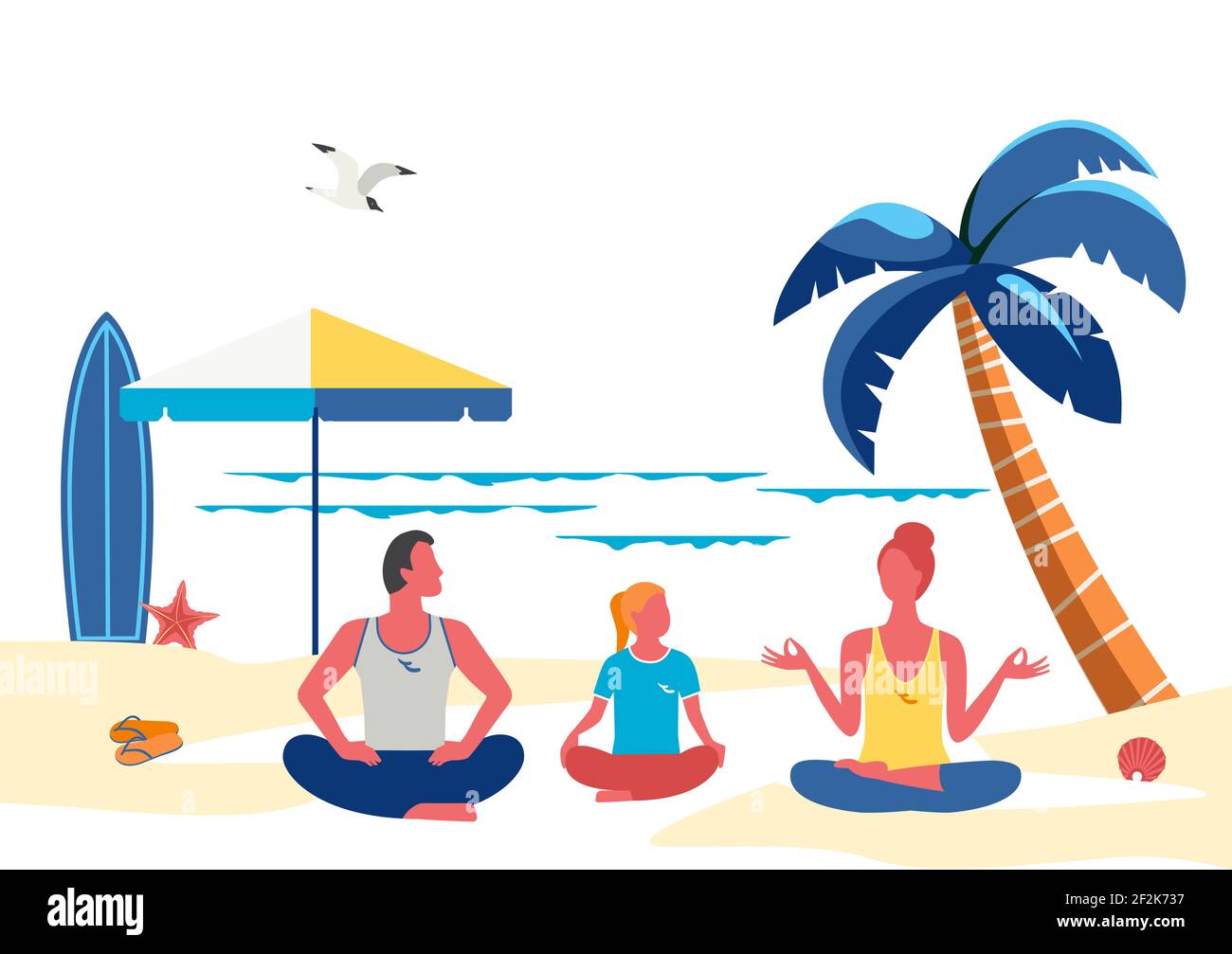 Seaside exercise Stock Vector Images - Alamy