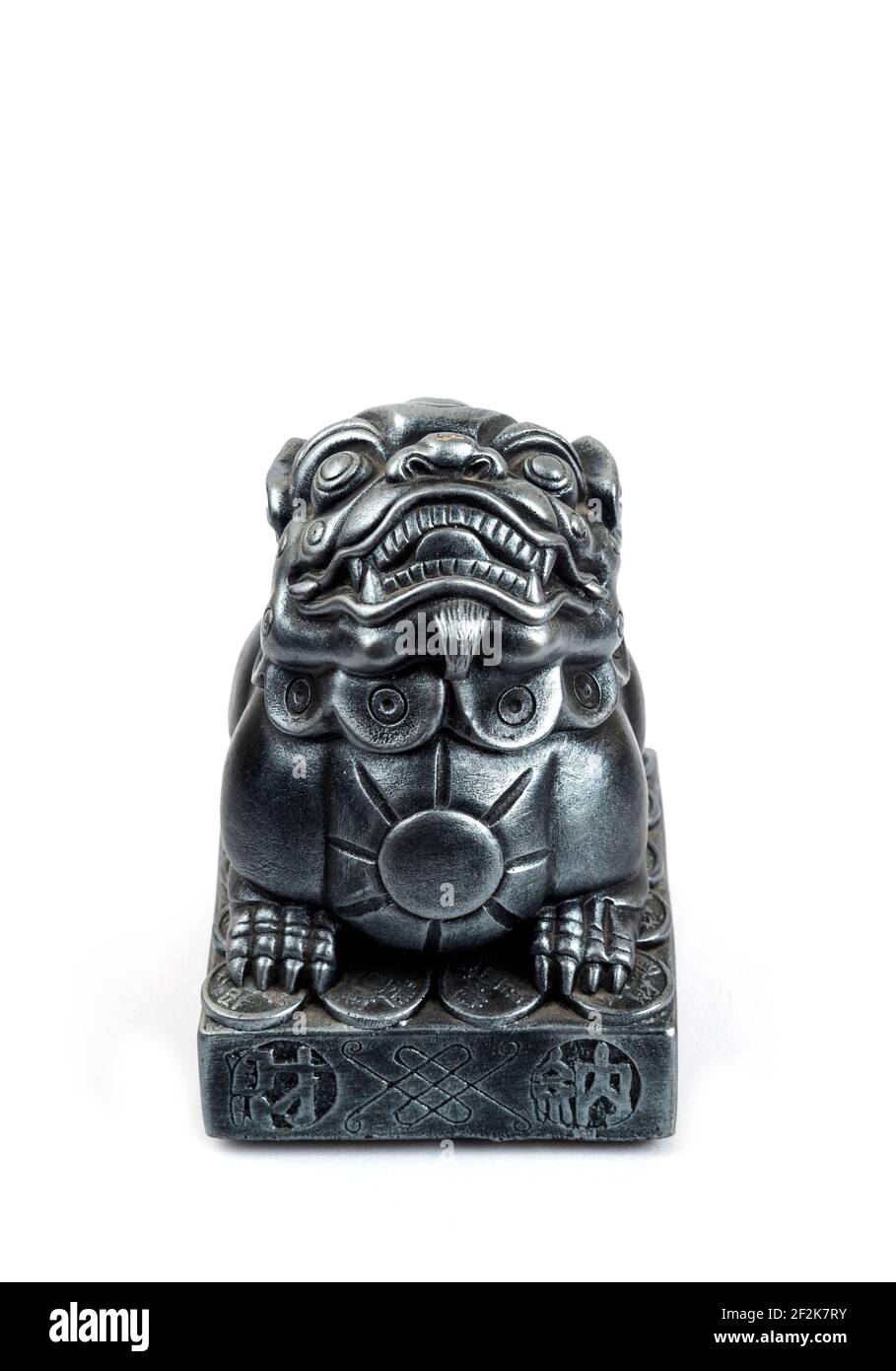 Iron statue of animal on white background Stock Photo - Alamy