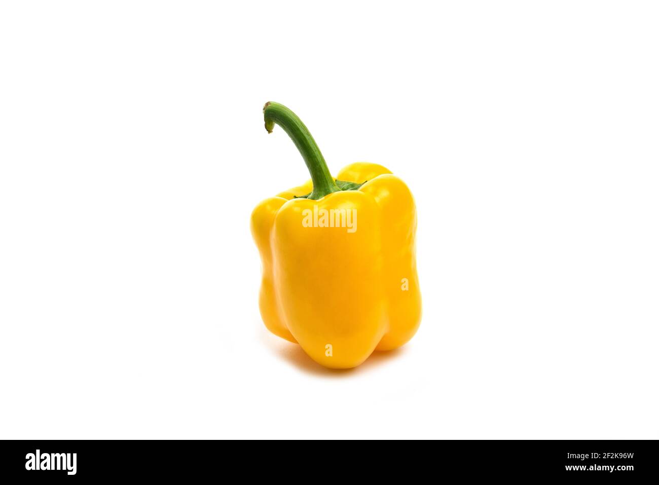 Yellow ripe bell pepper isolated on white background Stock Photo - Alamy