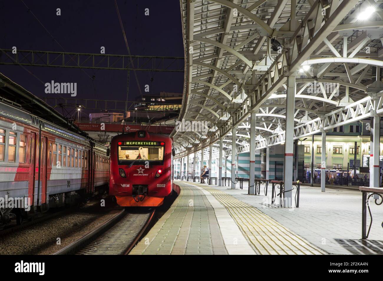 Aeroexpress Train at the Belorussky railway station. Moscow, Russia ...