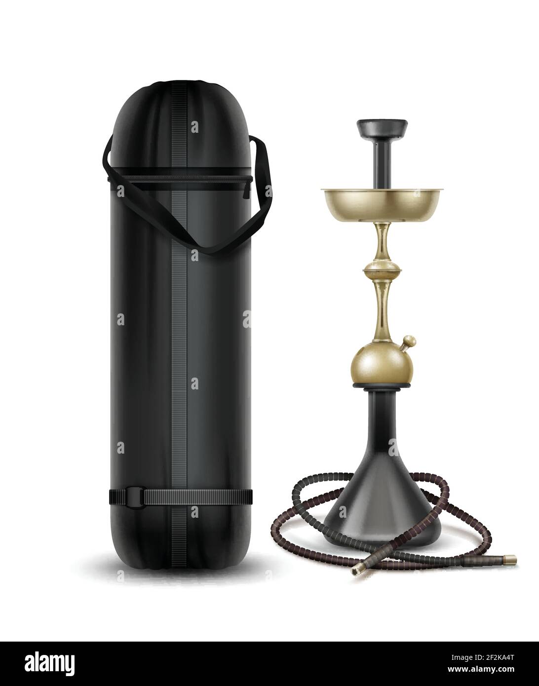 Vector golden nargile for tobacco smoking made of metal with hookah ...