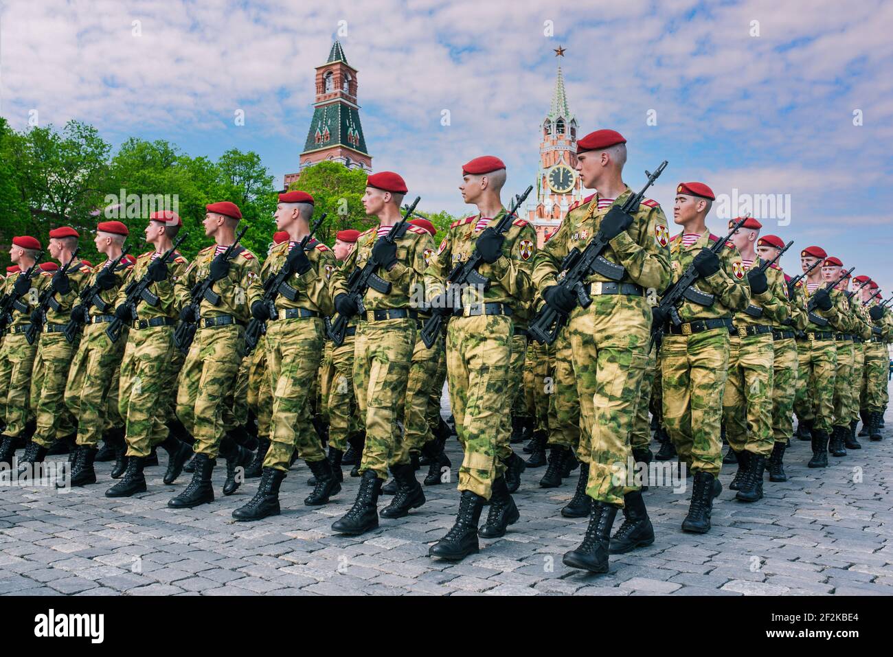 The military are in arms. Victory Parade on Red Square in Moscow. The ...
