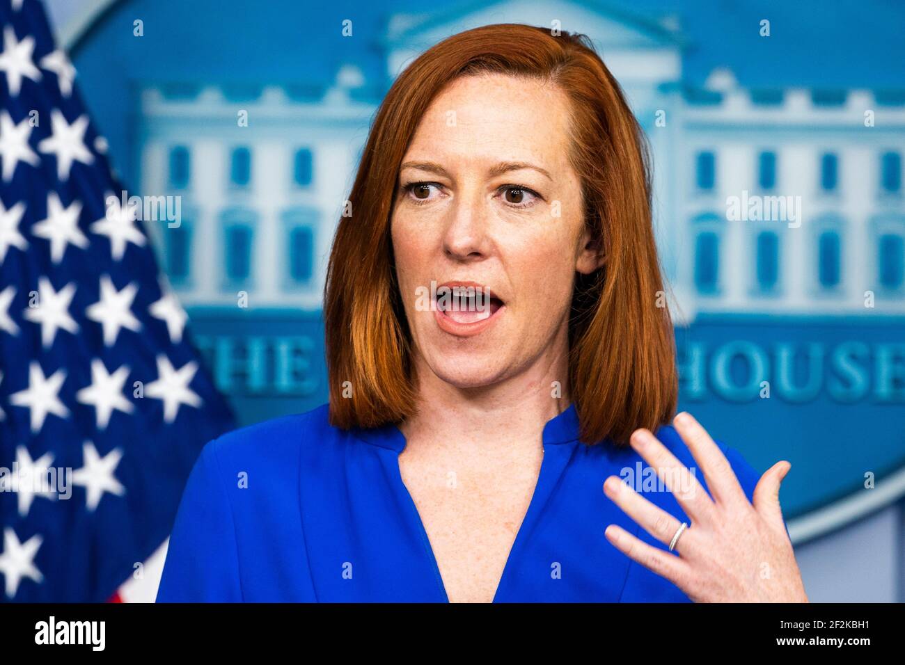 White House Press Secretary Jen Psaki speaks at a news briefing at the ...