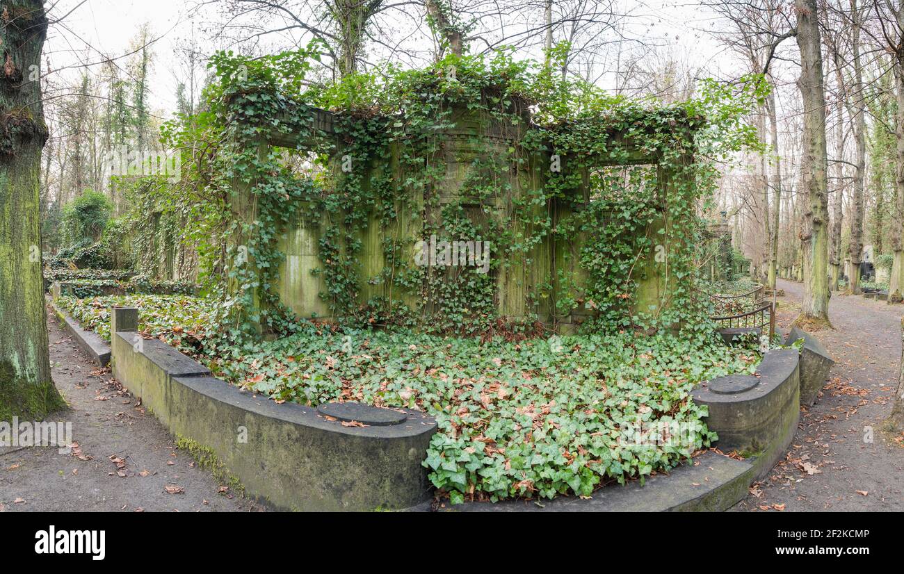 Panorama, Berlin, Jewish cemetery Berlin Weissensee, grave complex ...
