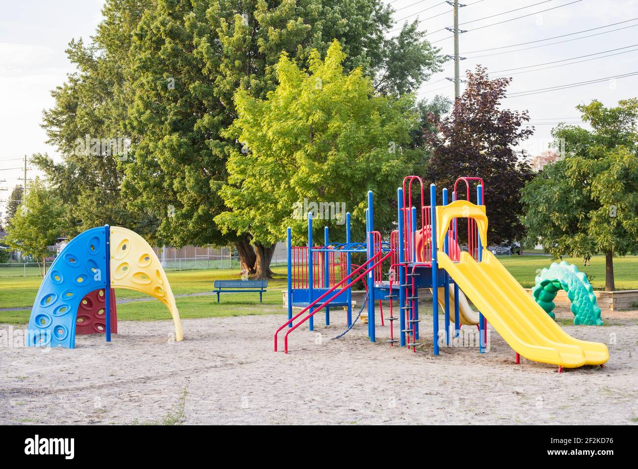 Playground without people in the public park near school Stock Photo ...