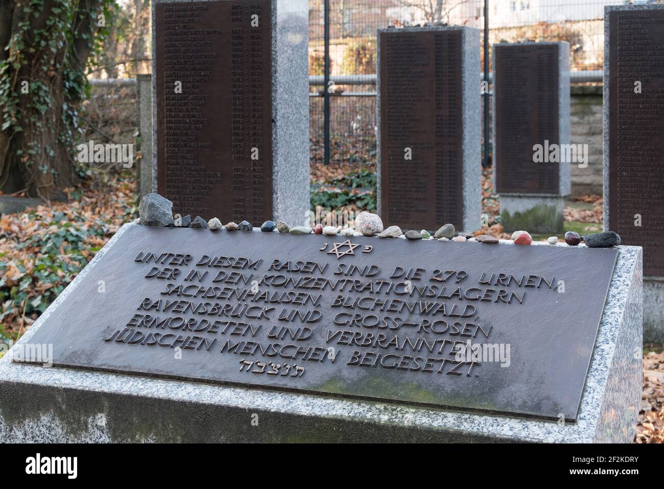 Berlin, Jewish cemetery Berlin Weissensee, urn field with ashes from ...