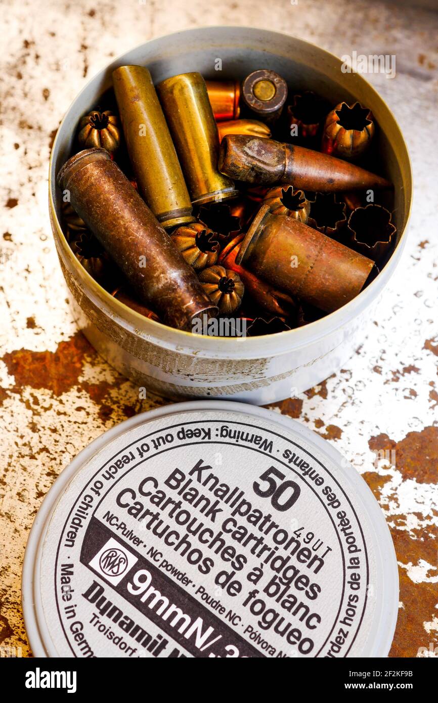 Various types of bullets, Illustration, France Stock Photo - Alamy