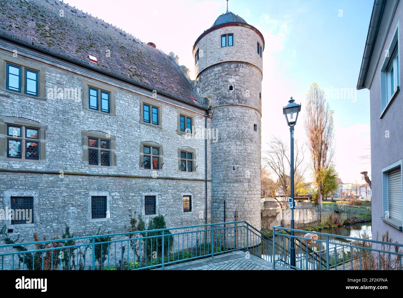 Black Tower, Breitbach, river, house facades, town hall, historic town ...