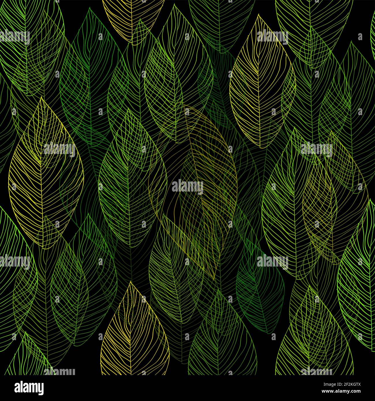Graphic leaves seamless green pattern. vector illustration Stock Vector ...