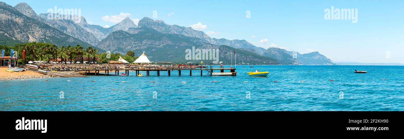 Mediterranean beach sea and mountains in turkish Kemer Stock Photo - Alamy