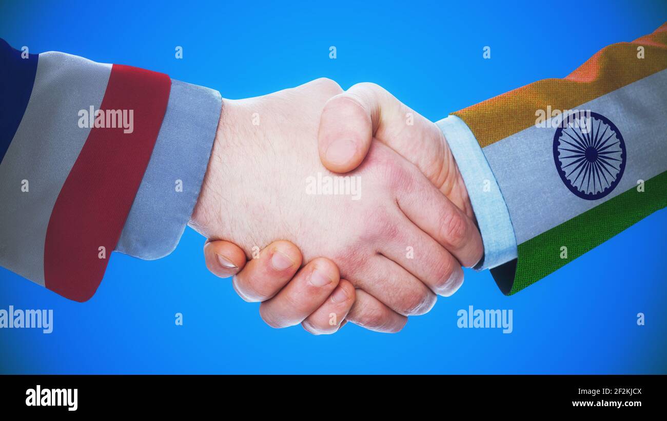India flag handshake hi-res stock photography and images - Alamy