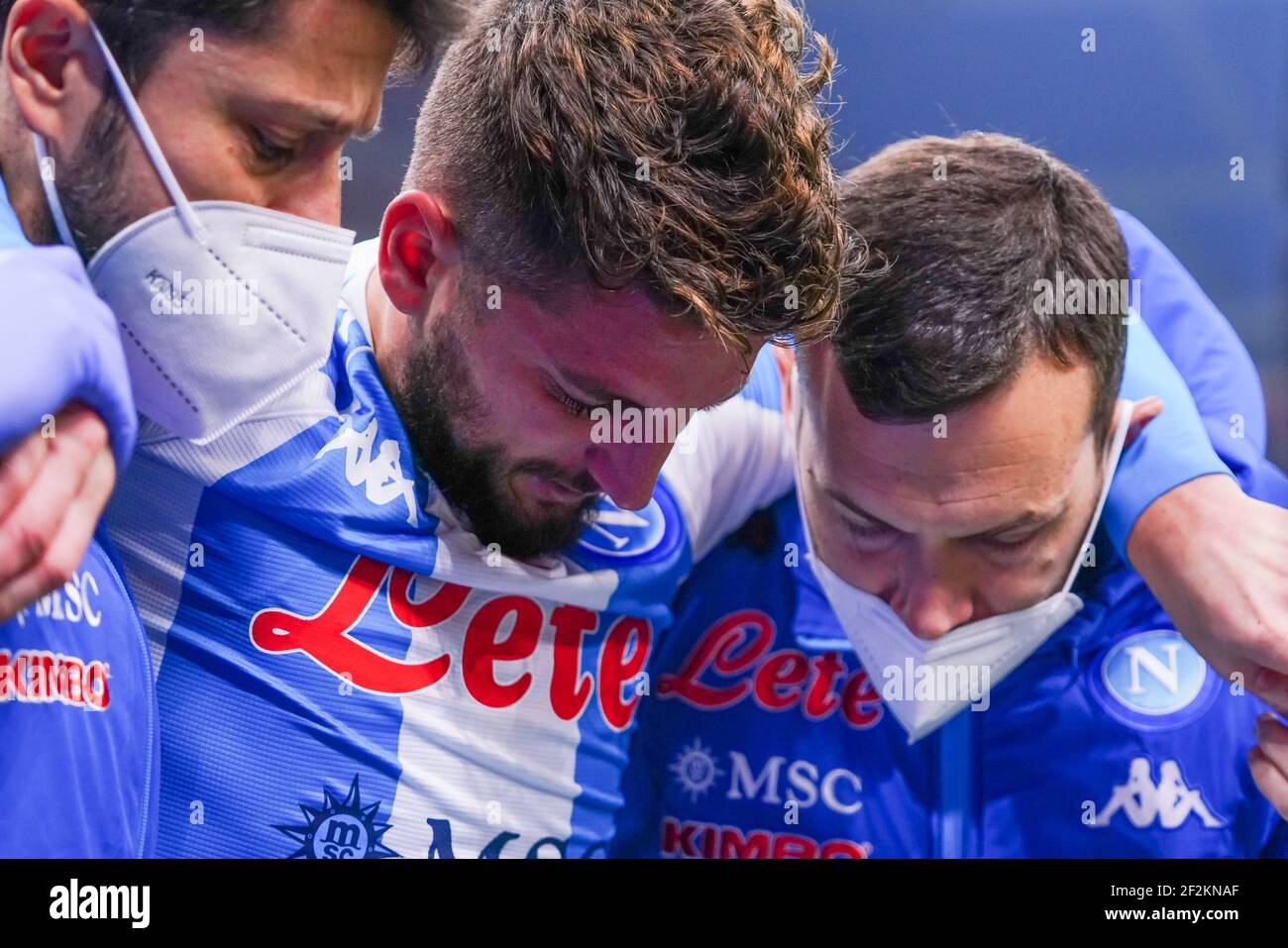 Dries Mertens of SSC Napoli injury during the Italian championship ...