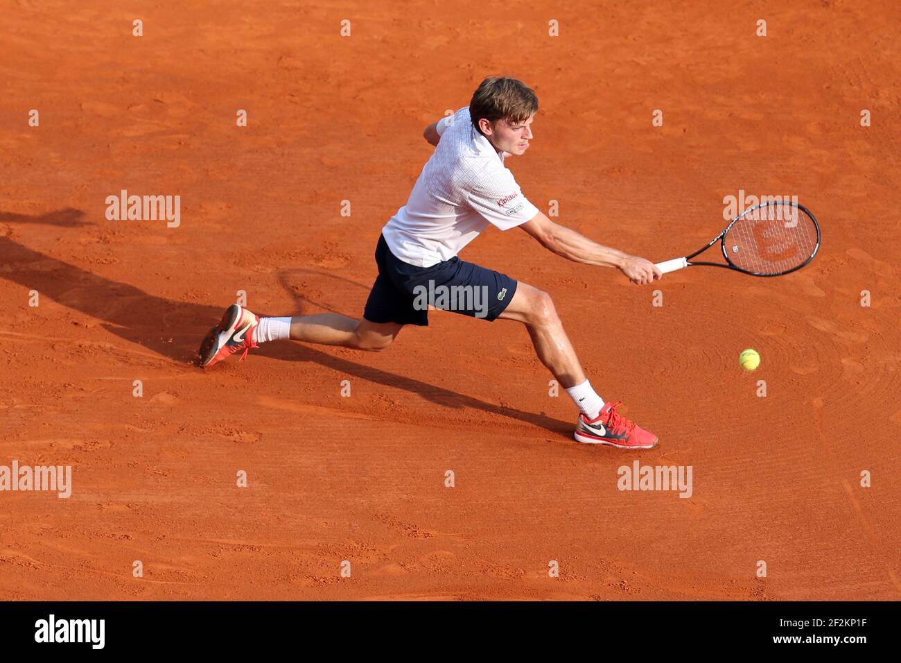 David Goffin of Belgium during The ATP Monte-Carlo Rolex Masters 2014 ...