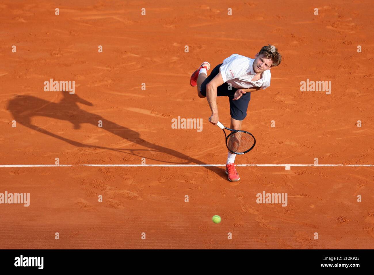 David Goffin of Belgium during The ATP Monte-Carlo Rolex Masters 2014 ...