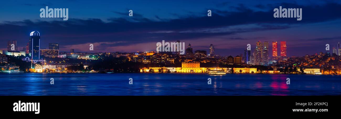 View on skyscrapers of Istanbul at night, Turkey Stock Photo - Alamy