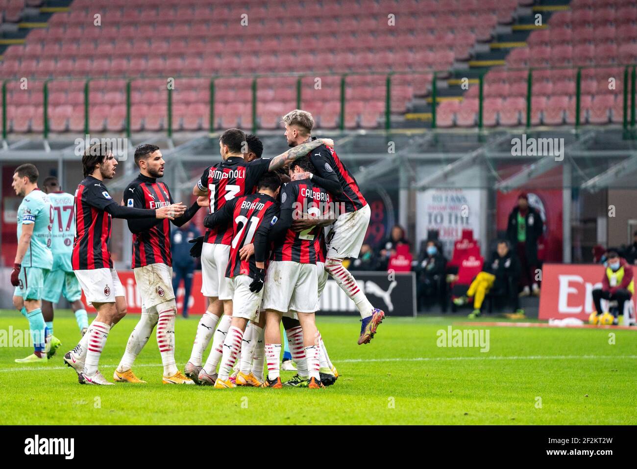 Team AC Milan goal celebrate during the Italian championship Serie A ...