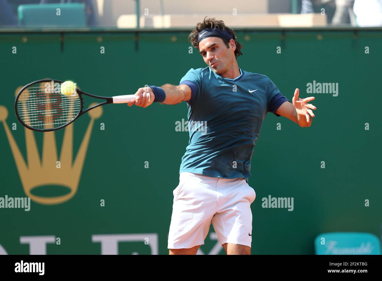 Roger Federer of Switzerland during The ATP Monte-Carlo Rolex Masters ...
