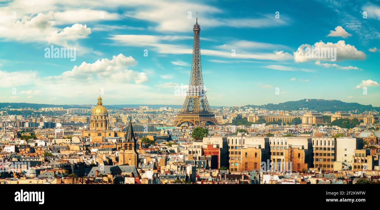 Paris cityscape and landmarks at summer day, France Stock Photo - Alamy