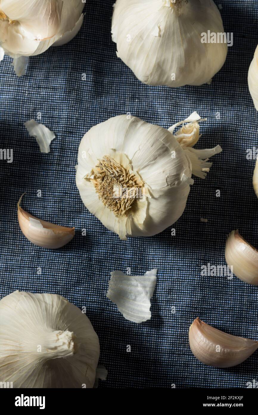 Raw Organic White Garlic Spice Ready to Cook With Stock Photo - Alamy